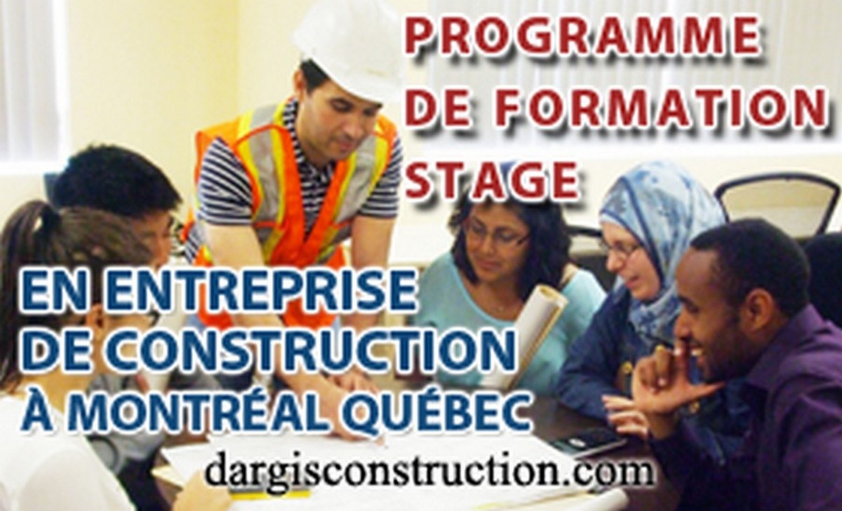 Programme Stage Formation en Entreprise Construction Montreal Quebec