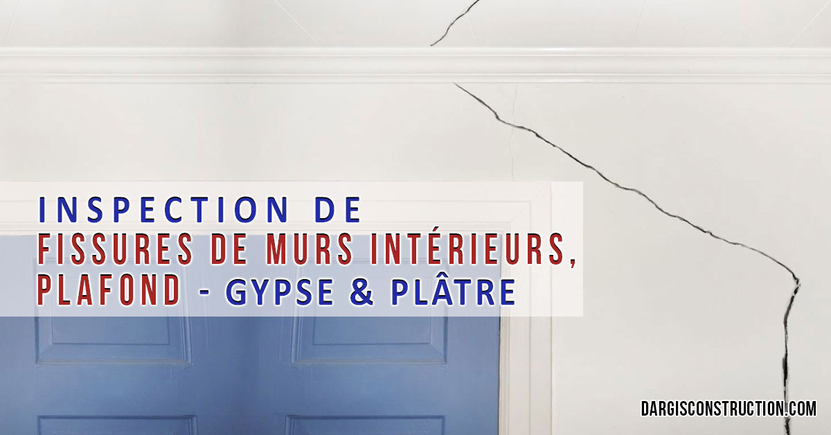 Inspection de fissures, mur plafond intérieur en structure